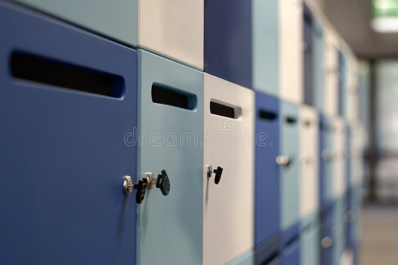 Back To School, Lockers on the Hallway, Modern Gym Lock Stock Photo ...