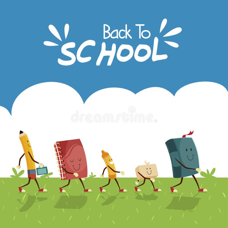 Back To School Material Design Stock Vector - Illustration of collage ...