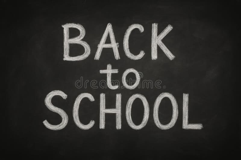 Back To School Message Handwritten with White Chalk on a Vintage Slate ...