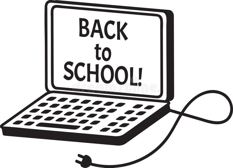 Back To School Message on a Laptop Screen, Representing the Integration ...