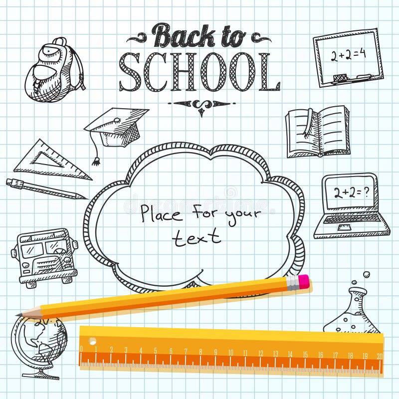 Back To School Message on Paper with Speech Bubble Stock Vector ...