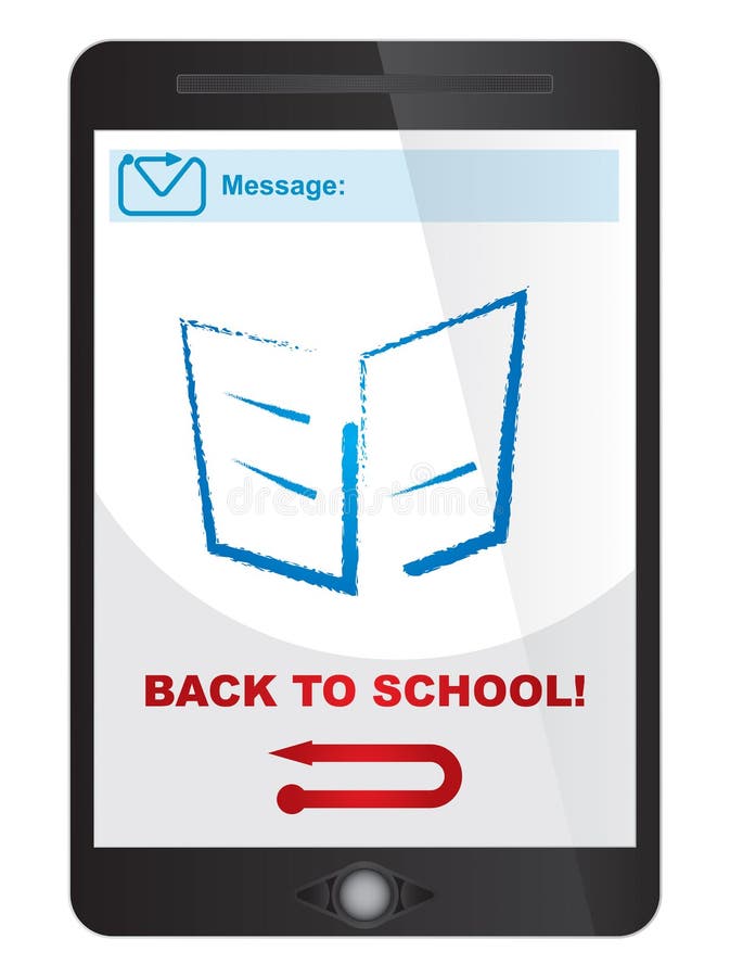 Back To School Message on Tablet Screen Stock Vector - Illustration of ...