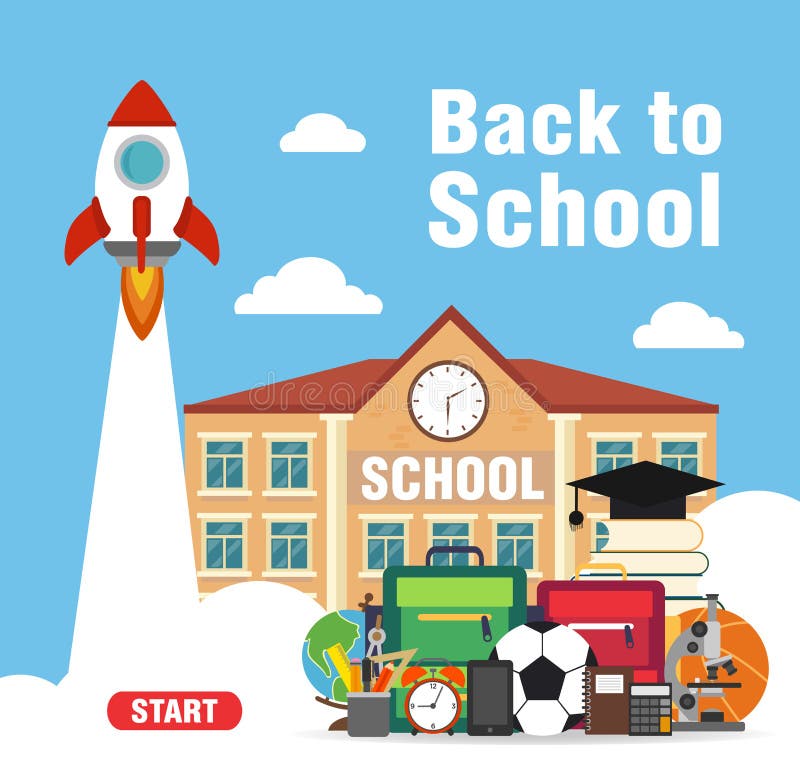 Back To School. Modern Concept Flat Banner Design or Back To School ...