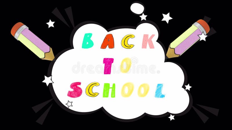 Back To School Motion Text Creative Design for Back To School. Colorful ...