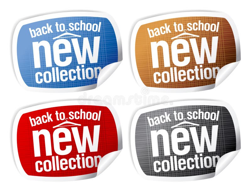 Back To School - New Collection Stickers. Stock Vector - Illustration ...