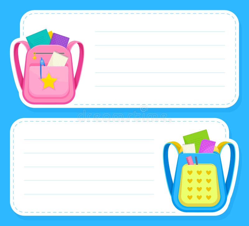 Back To School Note Card Design with Supply Vector Template Stock ...