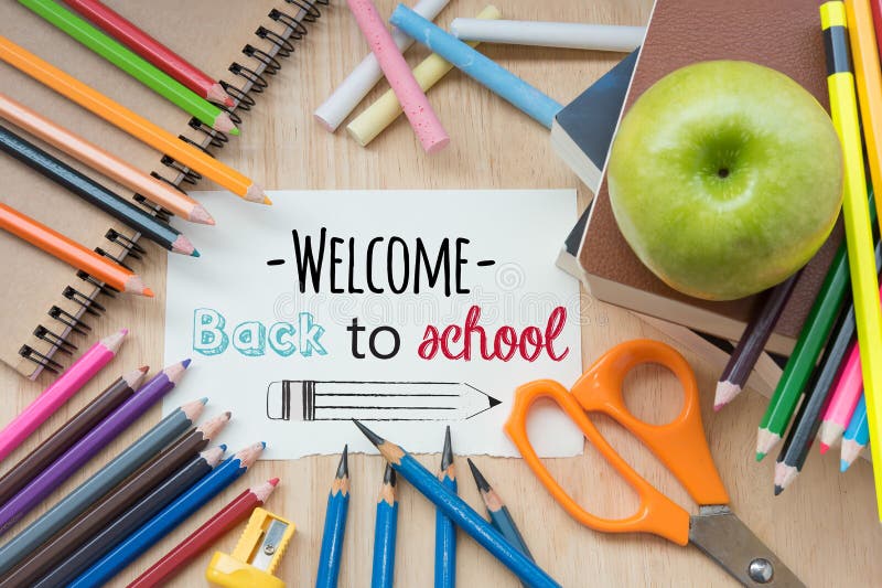`Back To School` on Note Paper about with Education Stock Photo - Image ...
