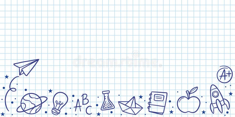 Back To School Note Vector Backgorund, Checkered Banner Stock Vector ...