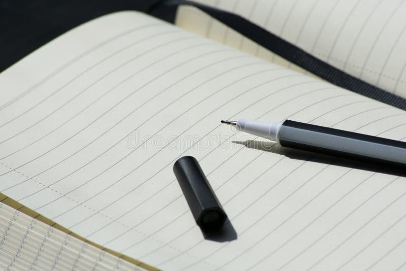 Back To School Noteblock Notebook Black Writing Pen Notes Summer Stock ...