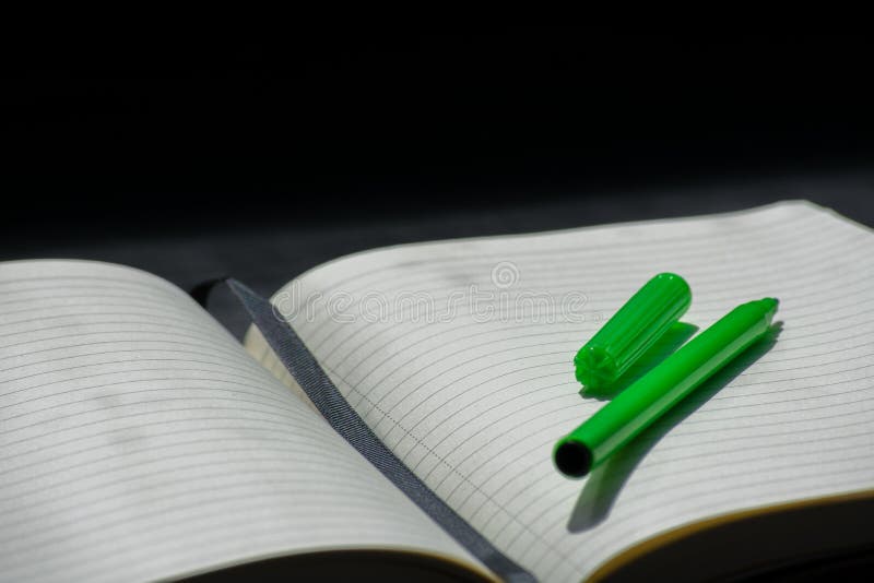 Back To School Noteblock Notebook Green Marker Color Notes Summer Stock ...