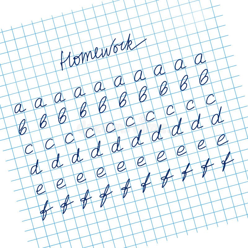 Back To School, Notebook in Cell with Letters Stock Illustration ...