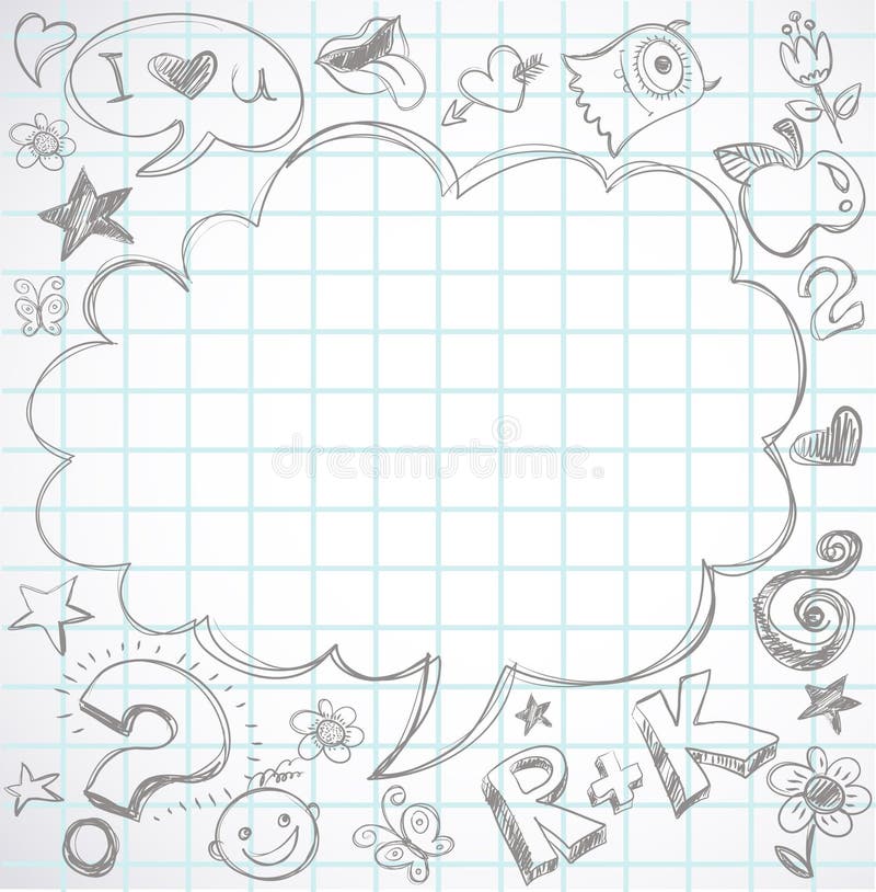 Back To School Sketchy Notebook Doodles Vector Ill Stock Vector ...