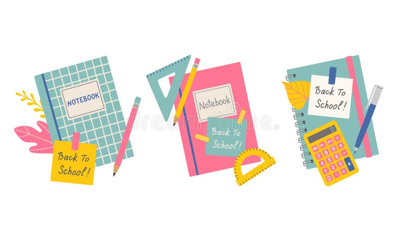 Back To School Notebook Set Vector Illustration Stock Vector ...