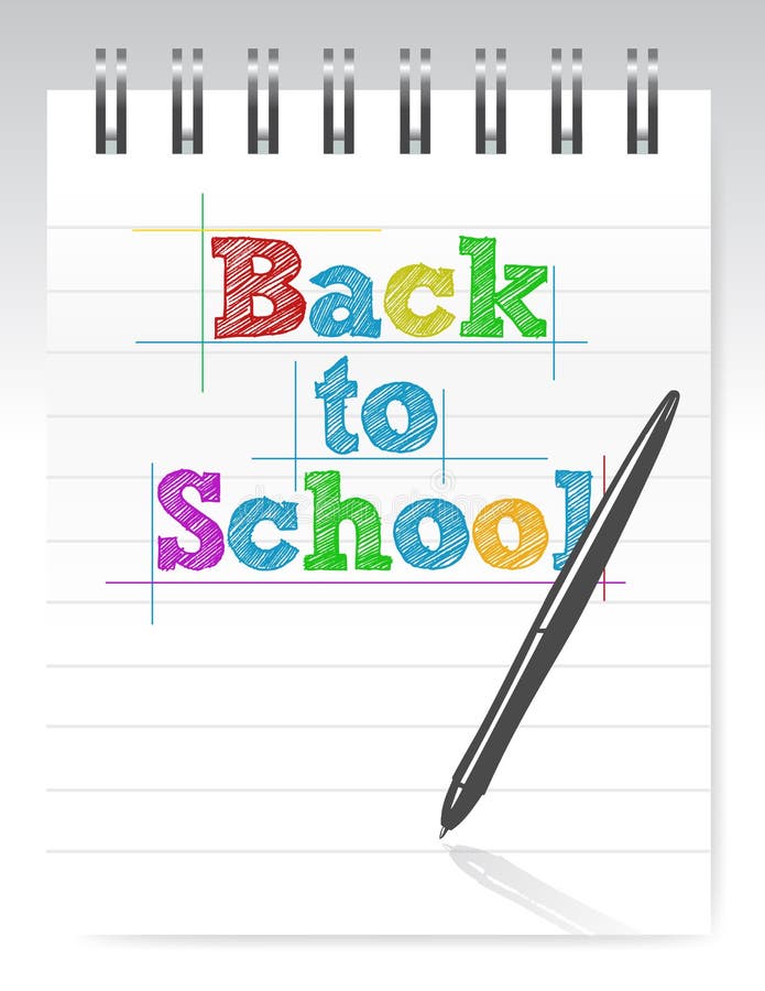 Back to school and notepad stock illustration. Illustration of border - 27770635