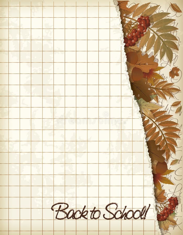 Back To School in Old Style Card, Vector Stock Vector - Illustration of ...