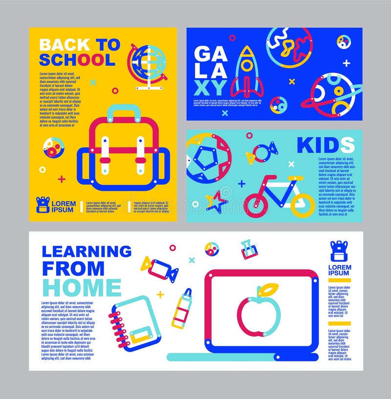 Back To School, Online Learning , Layout Template, Banner Design Stock ...