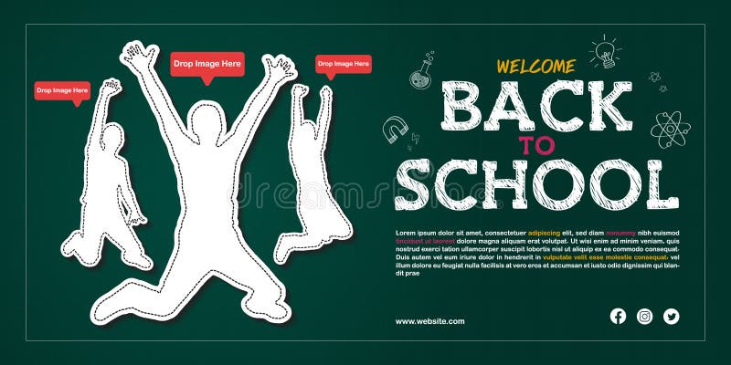 Back To School Open Admission Announcement Poster Template Stock Vector ...