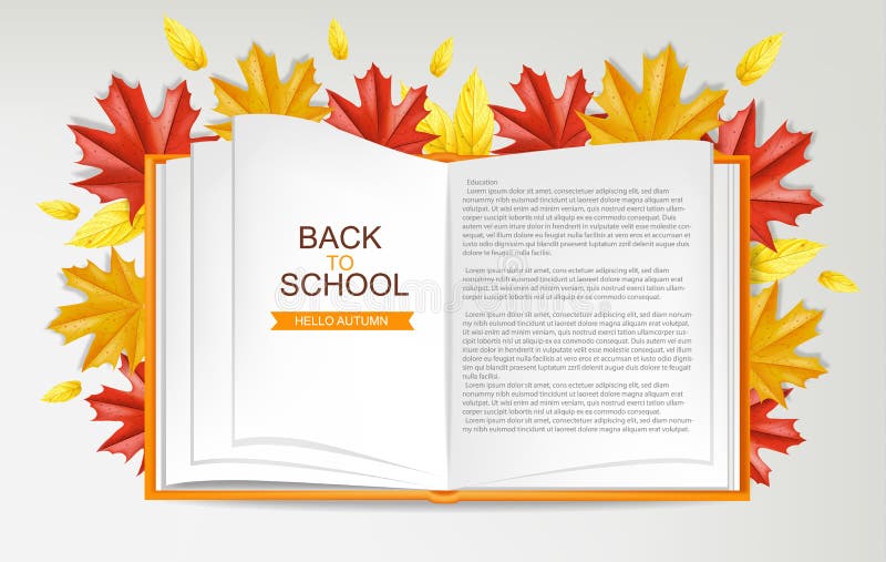 Back To School Open Book Vector Realistic. 3d Detailed Illustrations ...