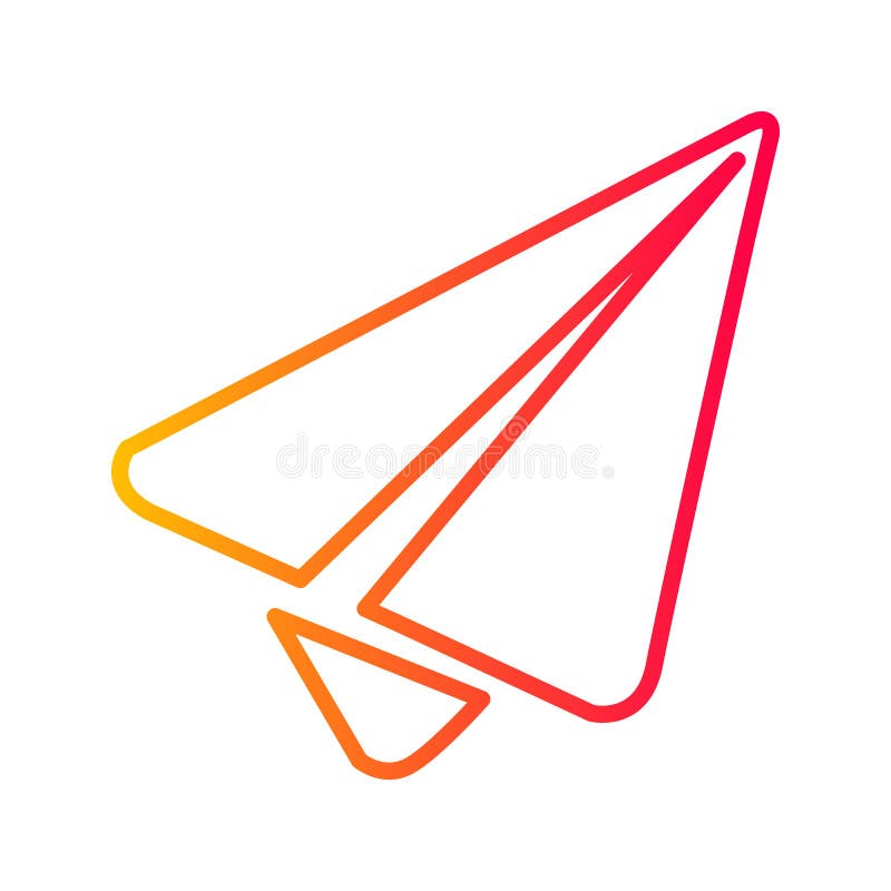 Paper Plane Gradient Outline Icon Flat Design Stock Vector - Illustration of line, navigation ...