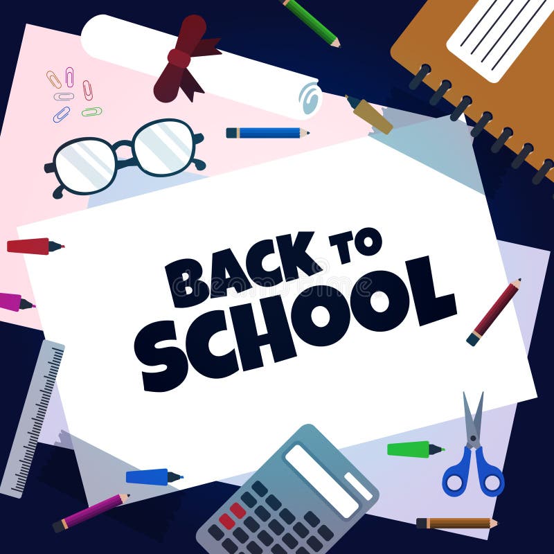 Back To School Paper Study Education Concept Vector Background Stock ...