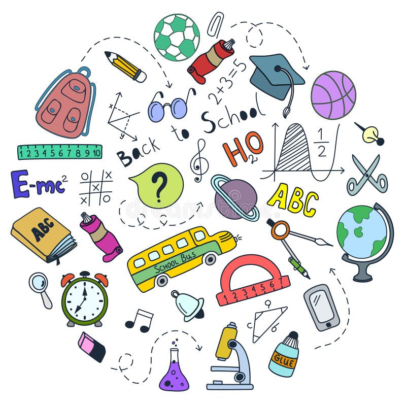 Back To School Doodle Activity Stock Illustrations – 830 Back To School ...