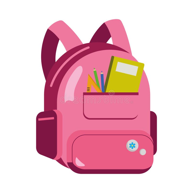 Back To School Pink Backpack Stock Vector - Illustration of backpack ...