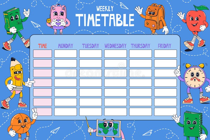 Back To School Planner. Template Weekly Timetable, Printable ... Back To School Planner. Template Weekly Timetable, Printable ...