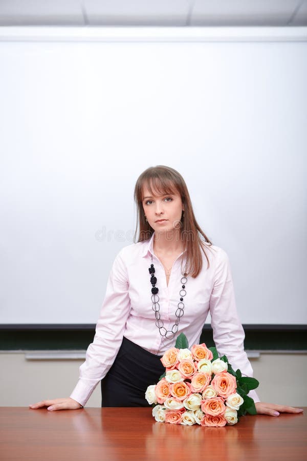 Back To School. Portrait of Teacher. Stock Photo - Image of document ...