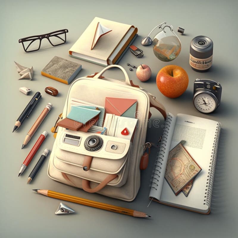 Back To School Poster Education Stuff and Tools, Banner Design Stock ...