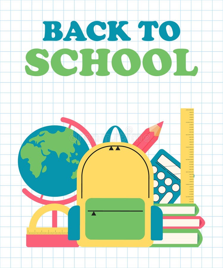 Back To School. Poster with School Supplies Stock Vector - Illustration ...