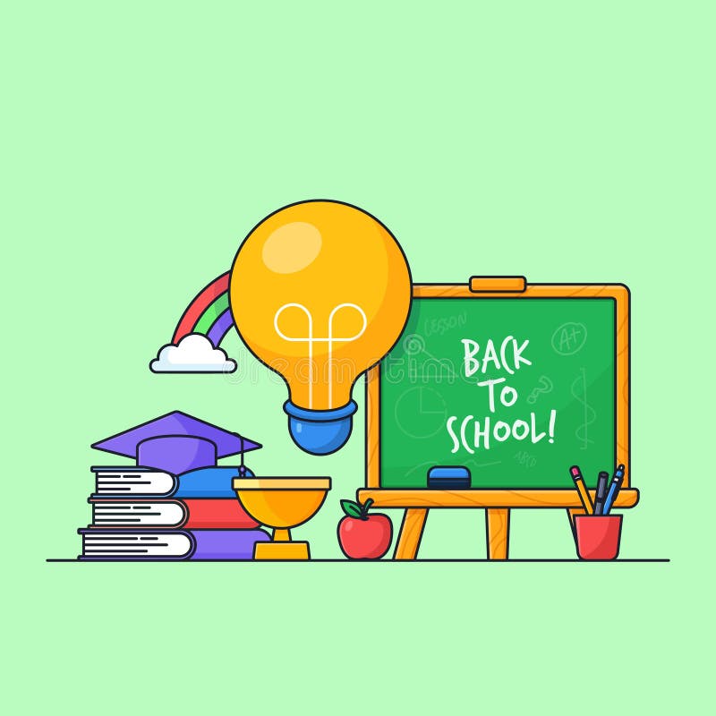 Back To School Poster Visual Element Vector Design with Set of Student ...