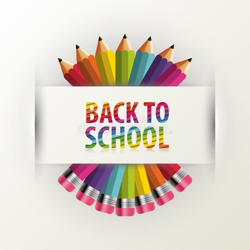 Back To School. Rainbow Pencils Stock Vector - Illustration of educate ...