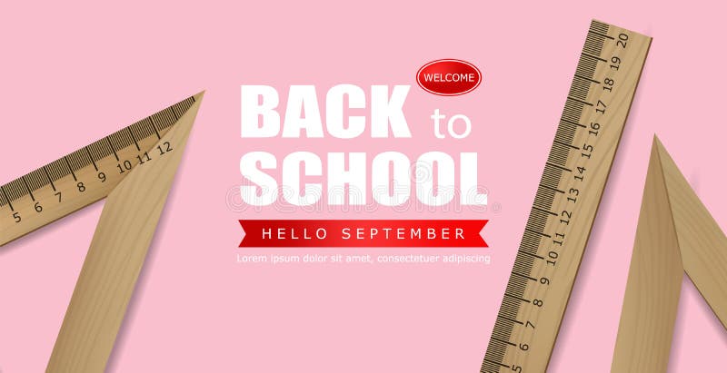Back To School, Realistic Ruler Set, School Banner, Isolated Ruler ...