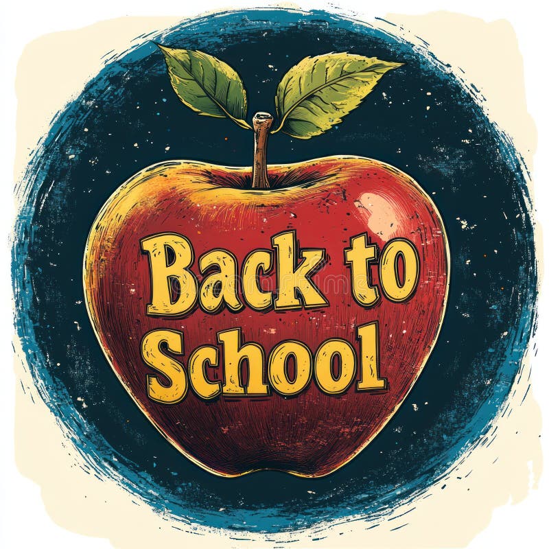 Back To School Red Apple Illustration Stock Illustration - Illustration ...