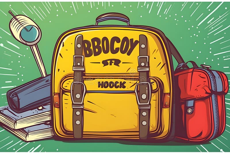 Back To School - Retro Post-card in Pop-art Style, Featuring a Backpack ...