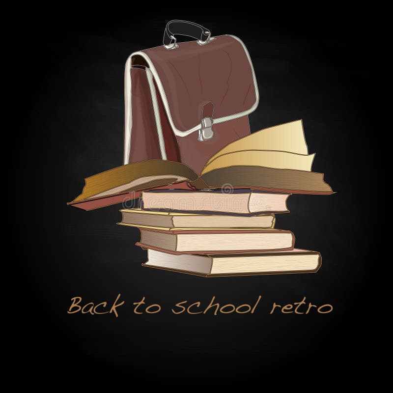 Back To School Retro Vector Stock Vector - Illustration of wooden ...