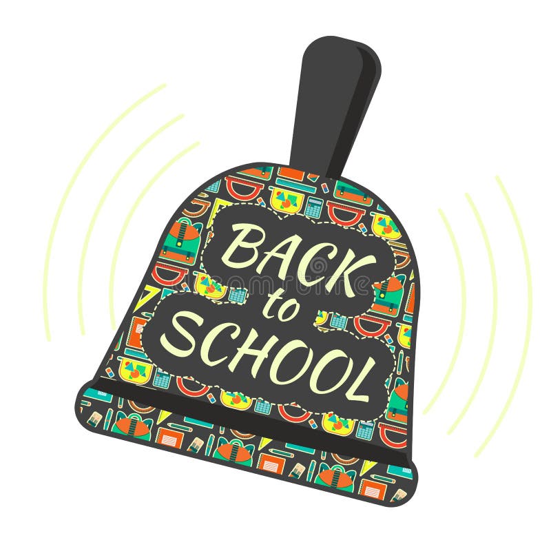 Cartoon Ringing School Bell Stock Vector - Illustration of drawn ...