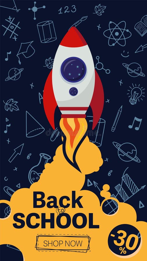 Back To School Sale Concept. Welcome To School Poster Template with ...