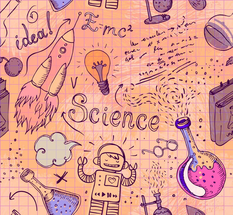 Science Chemistry Lab Background (sketchy Style) Stock Illustration ...