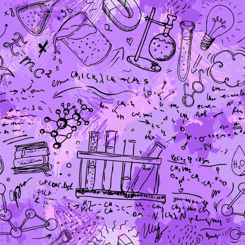 Back To School: Science Lab Objects Doodle Vintage Style Sketches ...