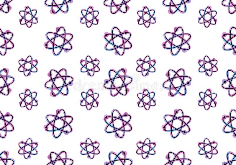 Back To School Seamless Cartoon Atom Pattern for Kids and Wrapping ...