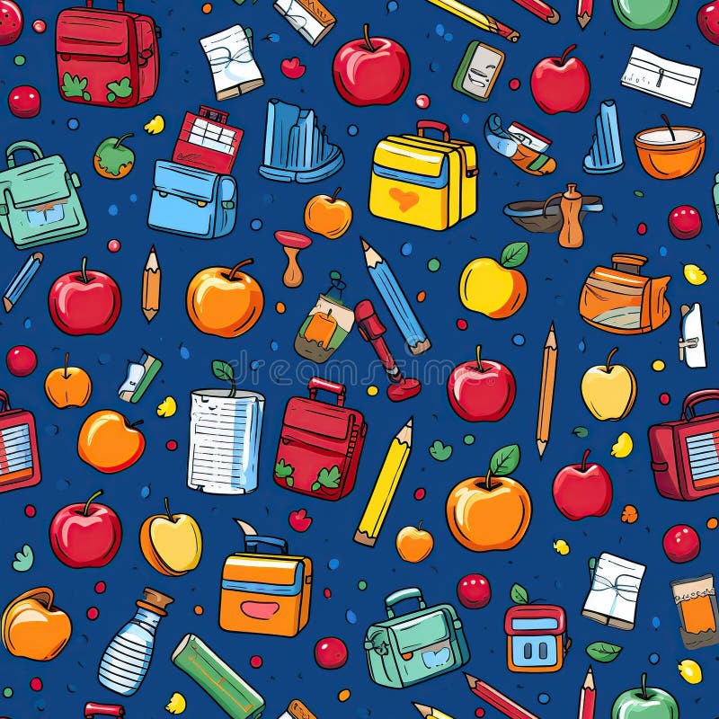 Back To School, Seamless Pattern. AI Generated Stock Illustration ...