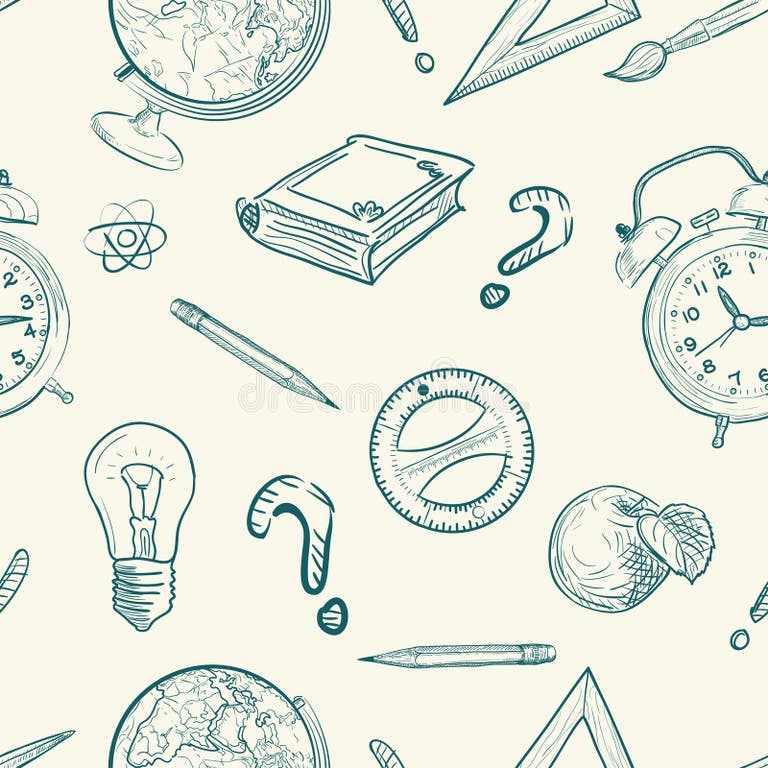 Back To School Seamless Pattern Stock Vector - Illustration of back ...