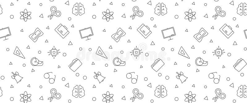 Back To School Seamless Pattern. Learning Concept. Background with ...