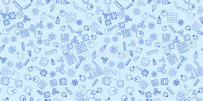 Back To School Seamless Pattern. Learning Concept. Background with ...