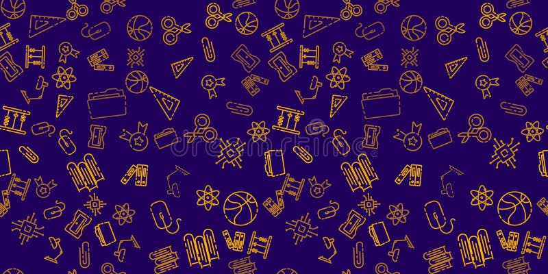 Back To School Seamless Pattern. Learning Concept. Background with ...