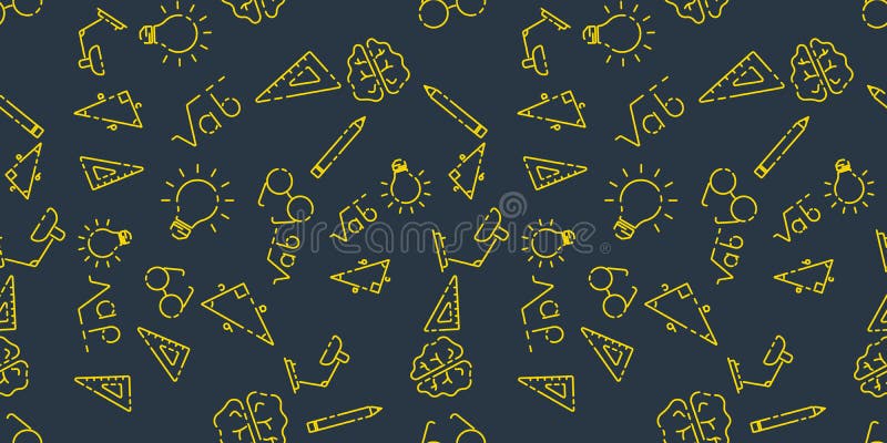 Back To School Seamless Pattern. Learning Concept. Background with ...