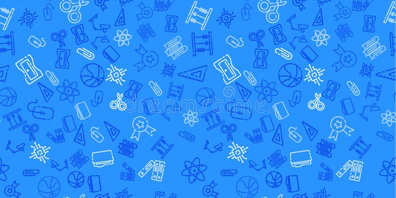 Back To School Seamless Pattern. Learning Concept. Background with ...