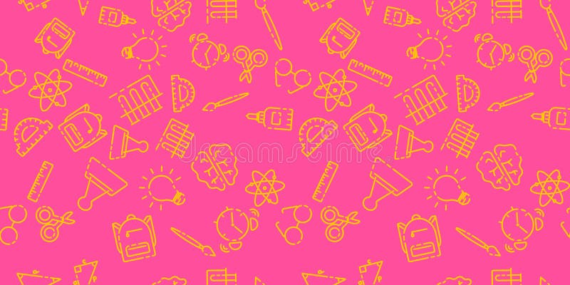 Back To School Seamless Pattern. Learning Concept. Background with ...