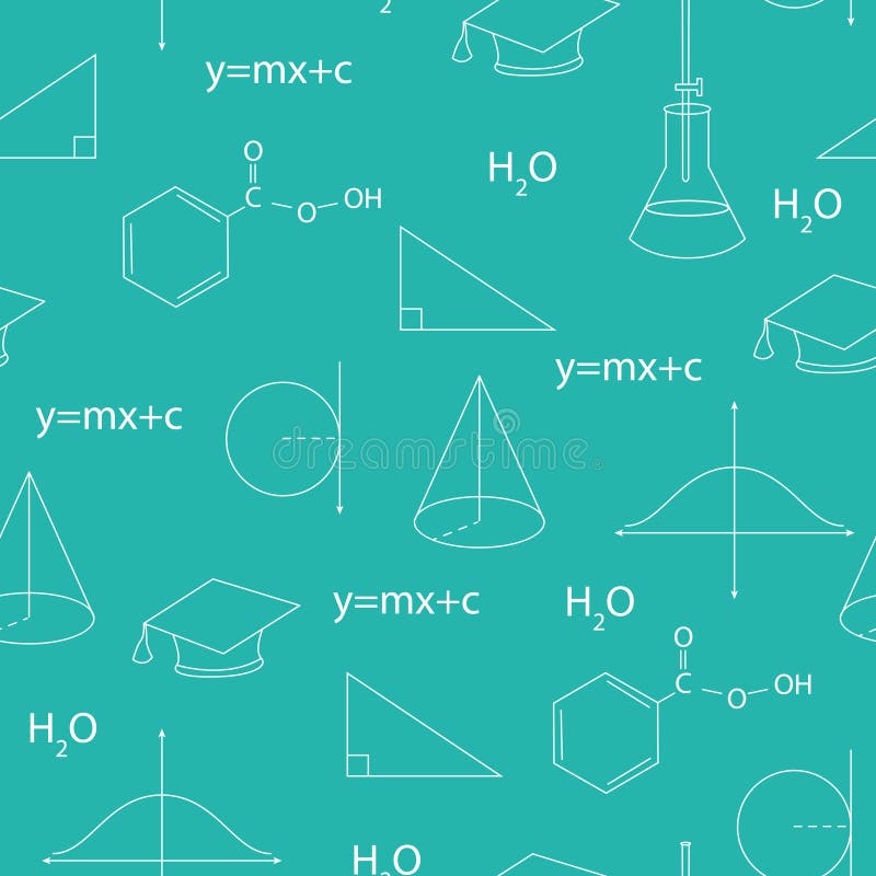 Back To School Seamless Pattern from Science Objects Stock Illustration ...